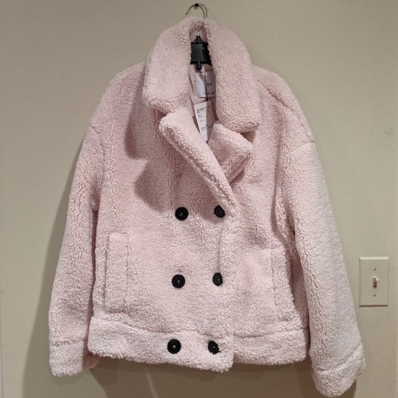 Mango | Jackets & Coats | Mango Double Breasted Short Teddy Jacket ...